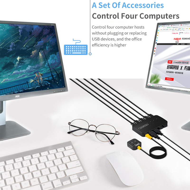 USB Kvm-switch 2 In 4 Out USB 2,0 Switcher Für Win... – Vicedeal
