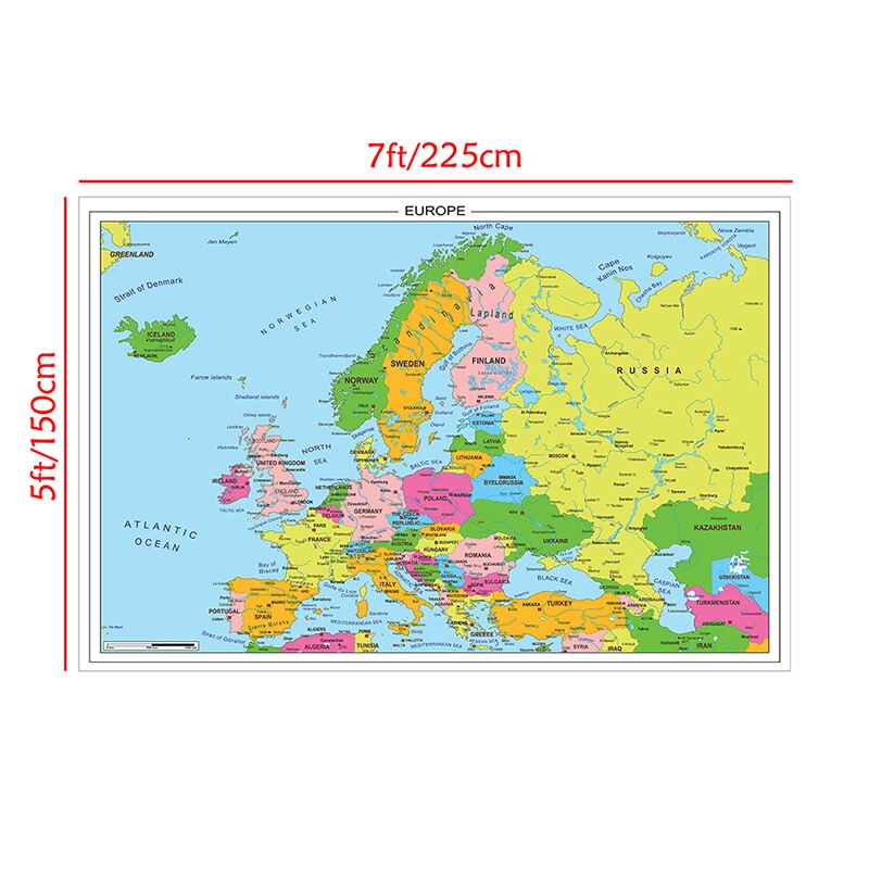 225*150cm The Europe Political Map In English Larg... – Grandado