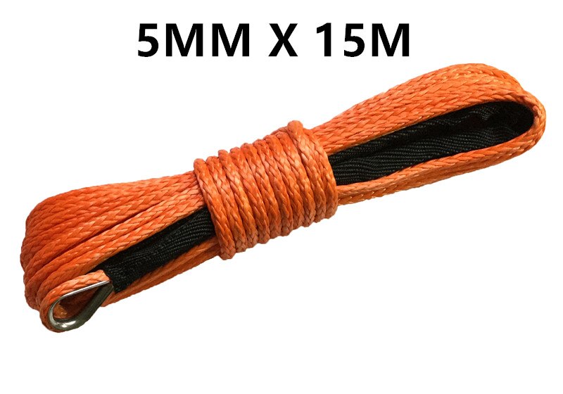 Orange 5mm x 15m synthetic uhmwpe winch rope with ... – Grandado