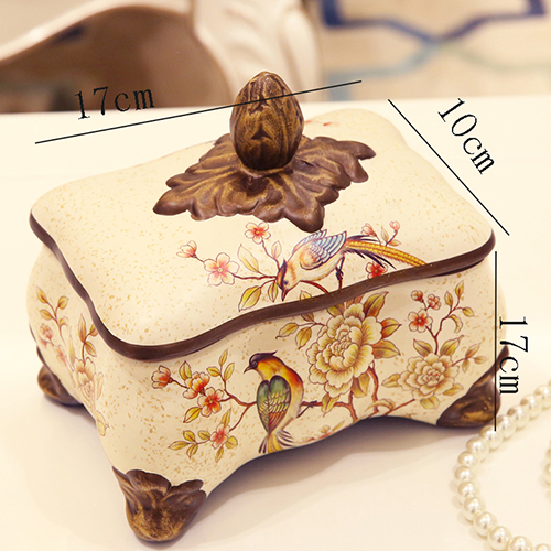 European-style Retro Pattern Ceramic Jewelry Box C... – Grandado