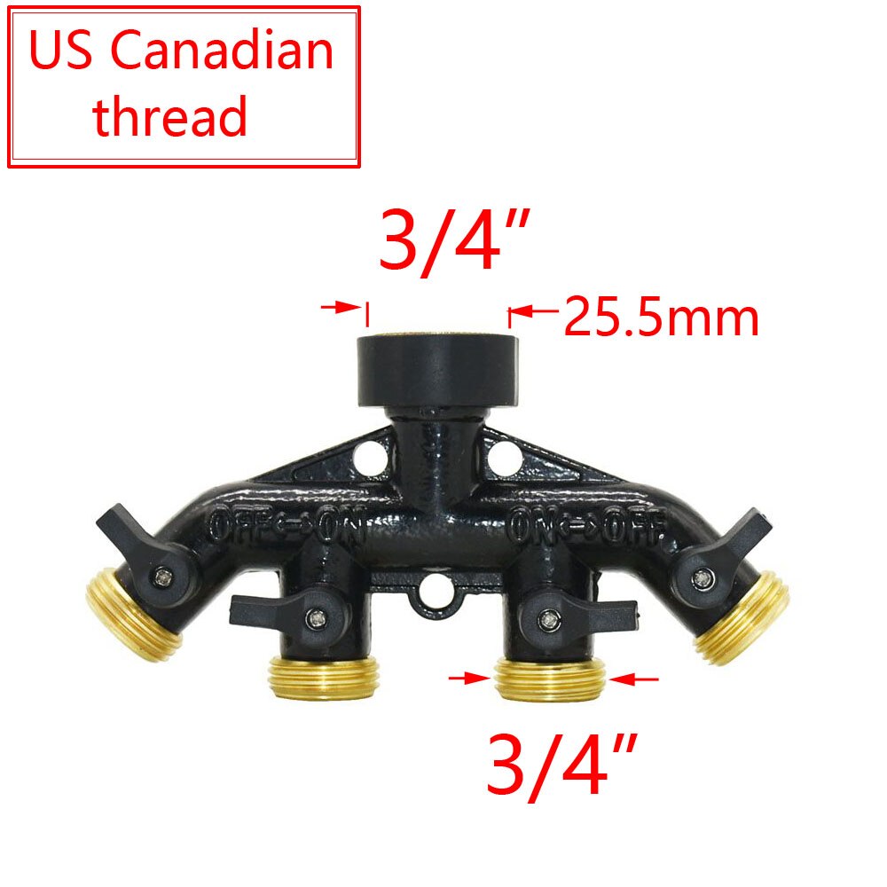 Messing 3/4 Draad 4-Way Tuin Tap Water Splitter Wa... – Vicedeal