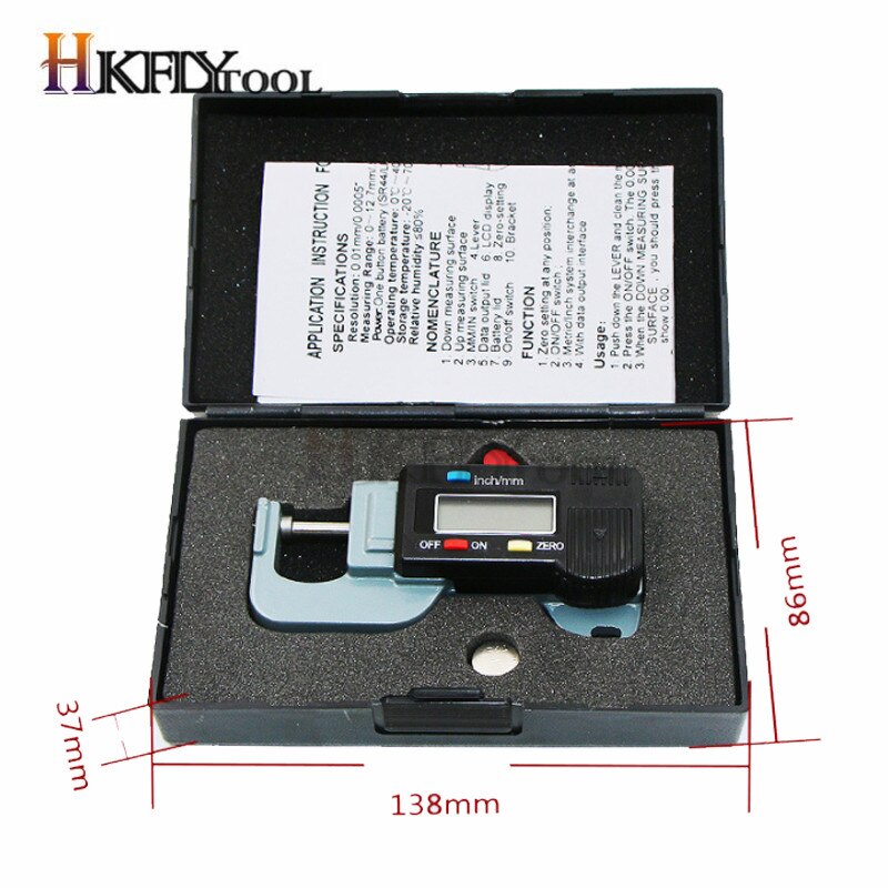 0-25mm Digital Horizontal Thickness Gauge 0.01mm J... – Vicedeal