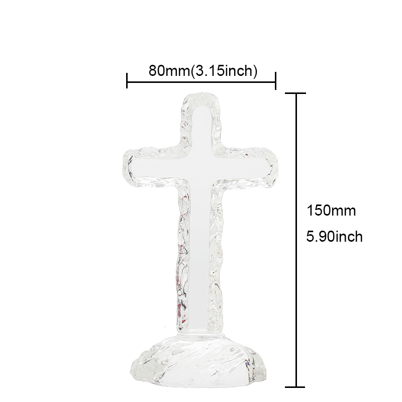 Clear Crystal Cross Christ Catholic Cross Statue C... – Vicedeal