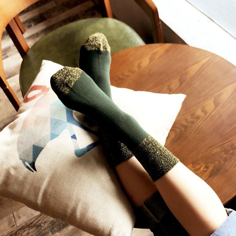 1 Pair 6 colors Shiny Long Socks Autumn and Spring... – Vicedeal