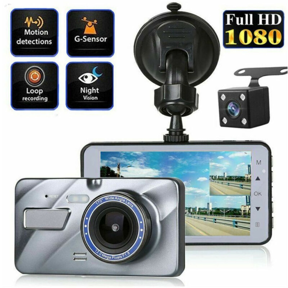 Dash Cam Dual Lens Car DVR Camera Full HD 1080P 4 ... – Vicedeal