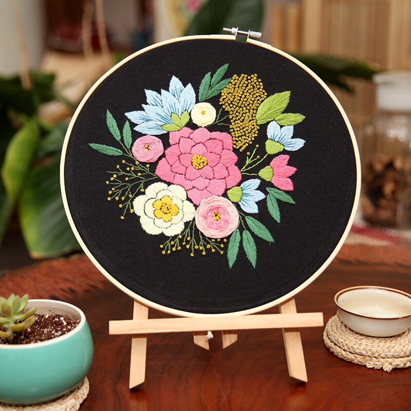 DIY Embroidery Kit with Bamboo Hoop for Beginner N... – Grandado