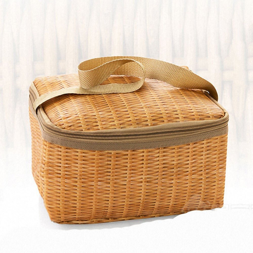 Portable Wicker Rattan Outdoor Picnic Bag Waterpro... – Grandado