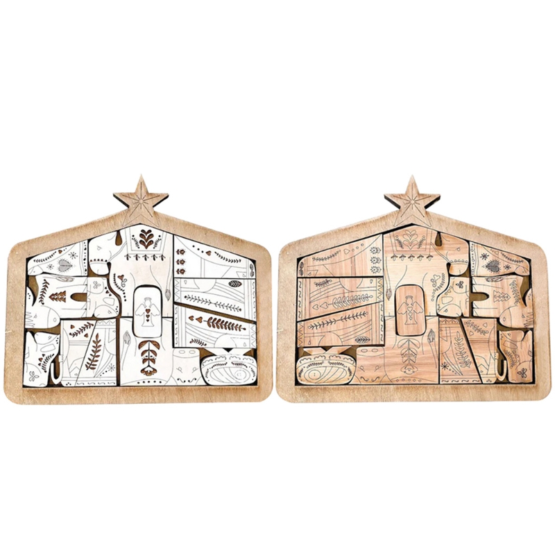 Wooden Jesus Puzzle Nativity Jigsaw Puzzles for Ch... – Vicedeal
