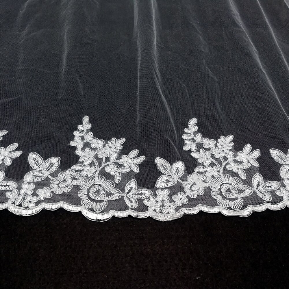 Cathedral Wedding Veils 3 Meter Long Lace Edge Bri... – Grandado