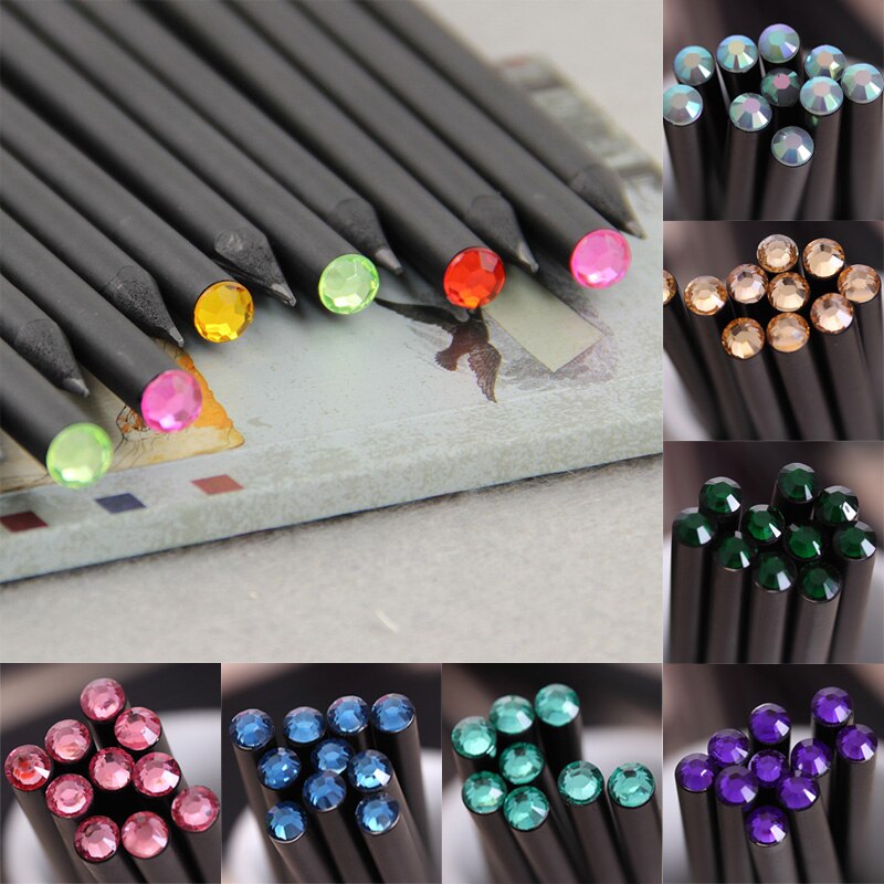 12Pcs/Set Kawaii Diamond Color HB Standard Pencil ... – Vicedeal