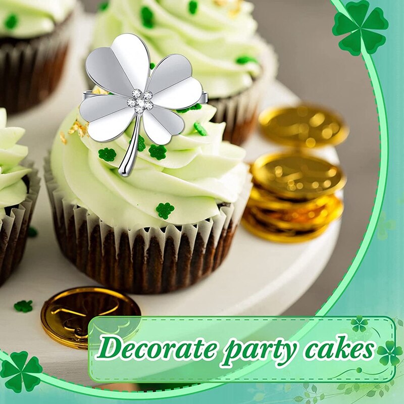 6 Pcs Shamrock Clover Napkin Ring St. Patrick'... – Grandado