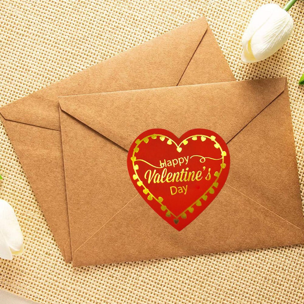 1 Roll Heart Shaped Self-adhesive Label Stickers V... – Grandado