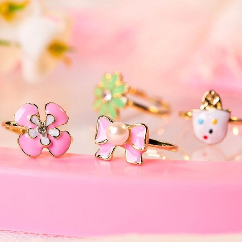 2pcs Alloy Cartoon Rings Colorful Lovely Adjustabl... – Grandado