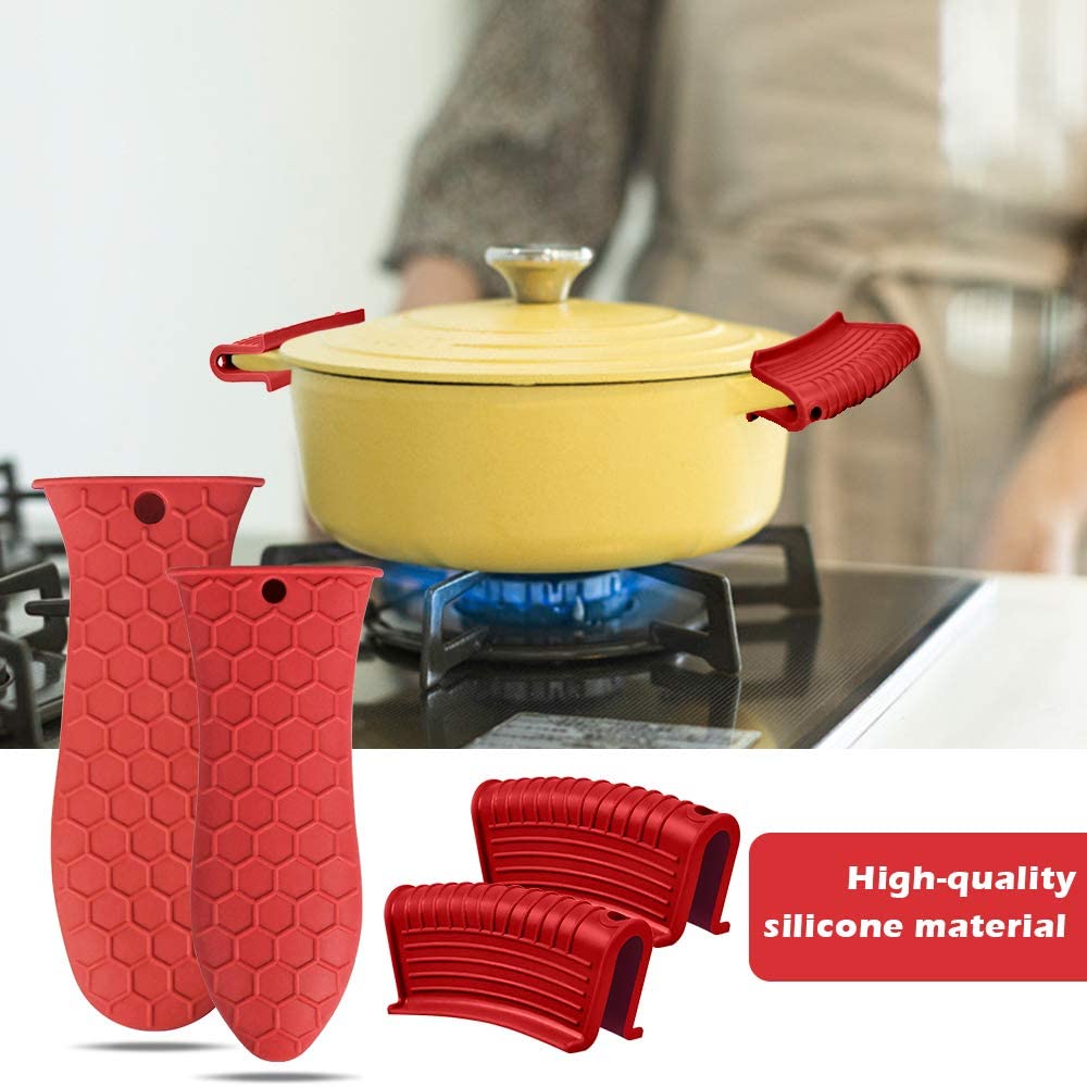 Silicone Handle Holder, 4 Pack Assist Pan Handle S... – Grandado