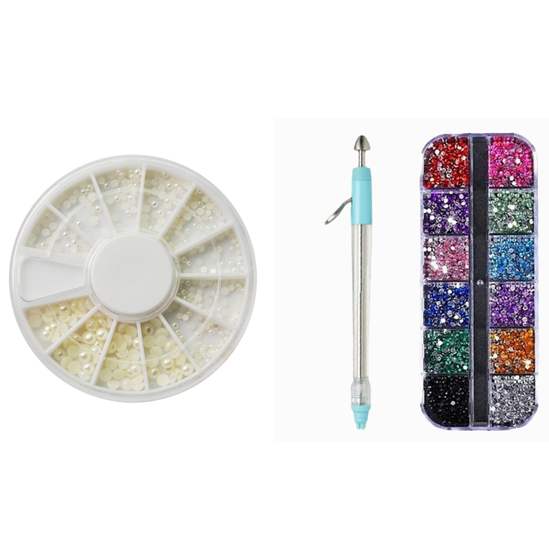 1 Box White Pearl Nail Art Stone Different Size Wh... – Vicedeal
