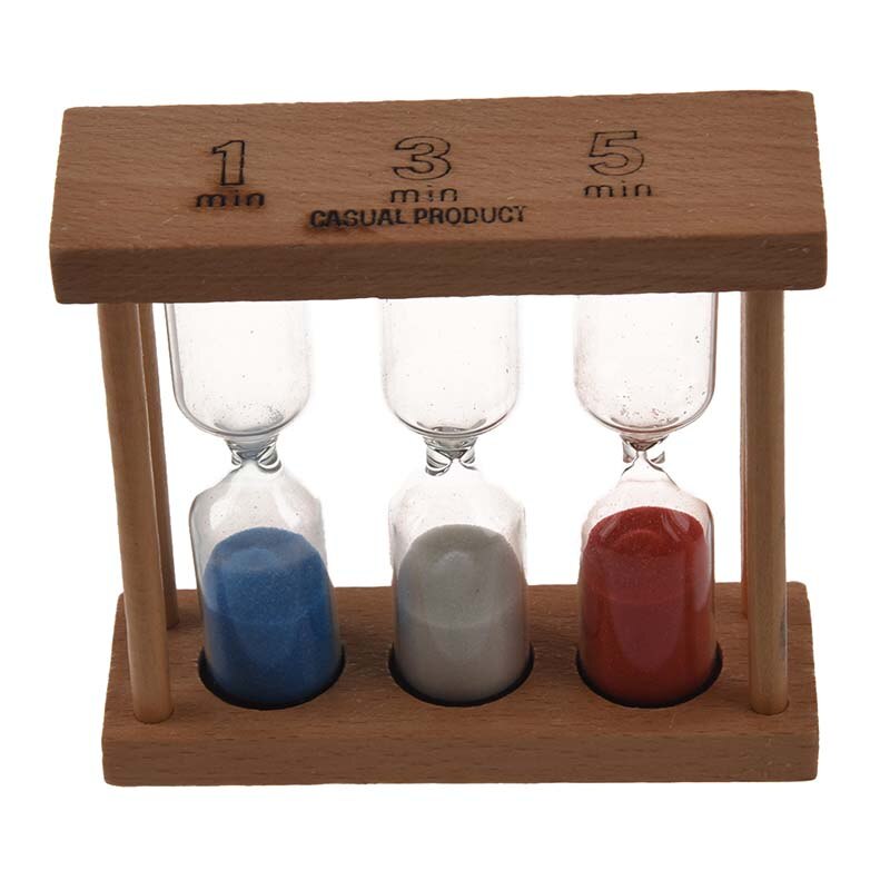 3 in 1 Sand Timer 1+3+5 Minute - Natural Wood – Vicedeal