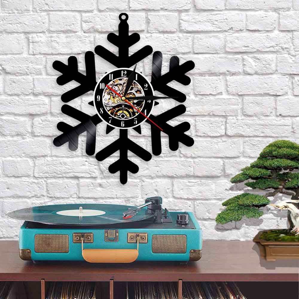 Folk Art Snowflake Wall Watch Clock Vintage Vinyl ... – Grandado