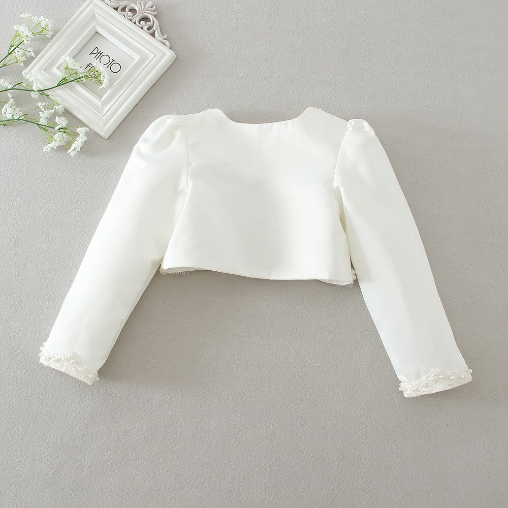 Girls Beaded Bolero Jacket Satin Bolero Shrug Shor... – Grandado