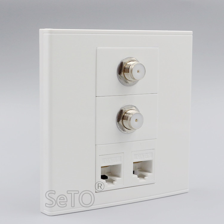 SeTo 86 Type Double RJ45 Cat6 Network + Double F T... – Grandado