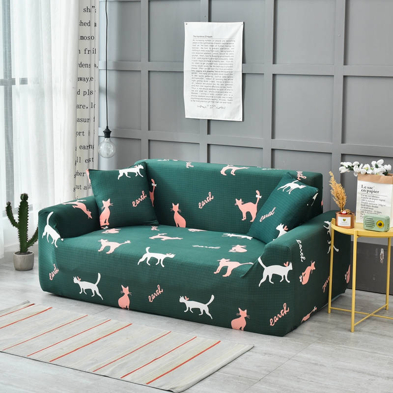 Green color couch covers for sofas with cats sofa ... – Grandado