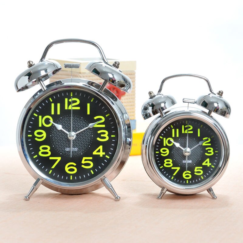 Metal Alarm Clock Student Luminous Mute Simple Bed... – Grandado
