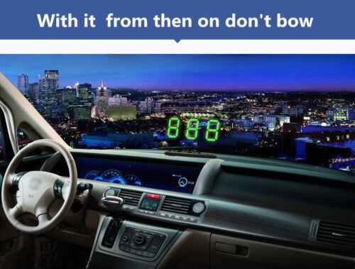 Universal GPS HUD Digital Head Up Display Car Speed Warning 3 USB ...