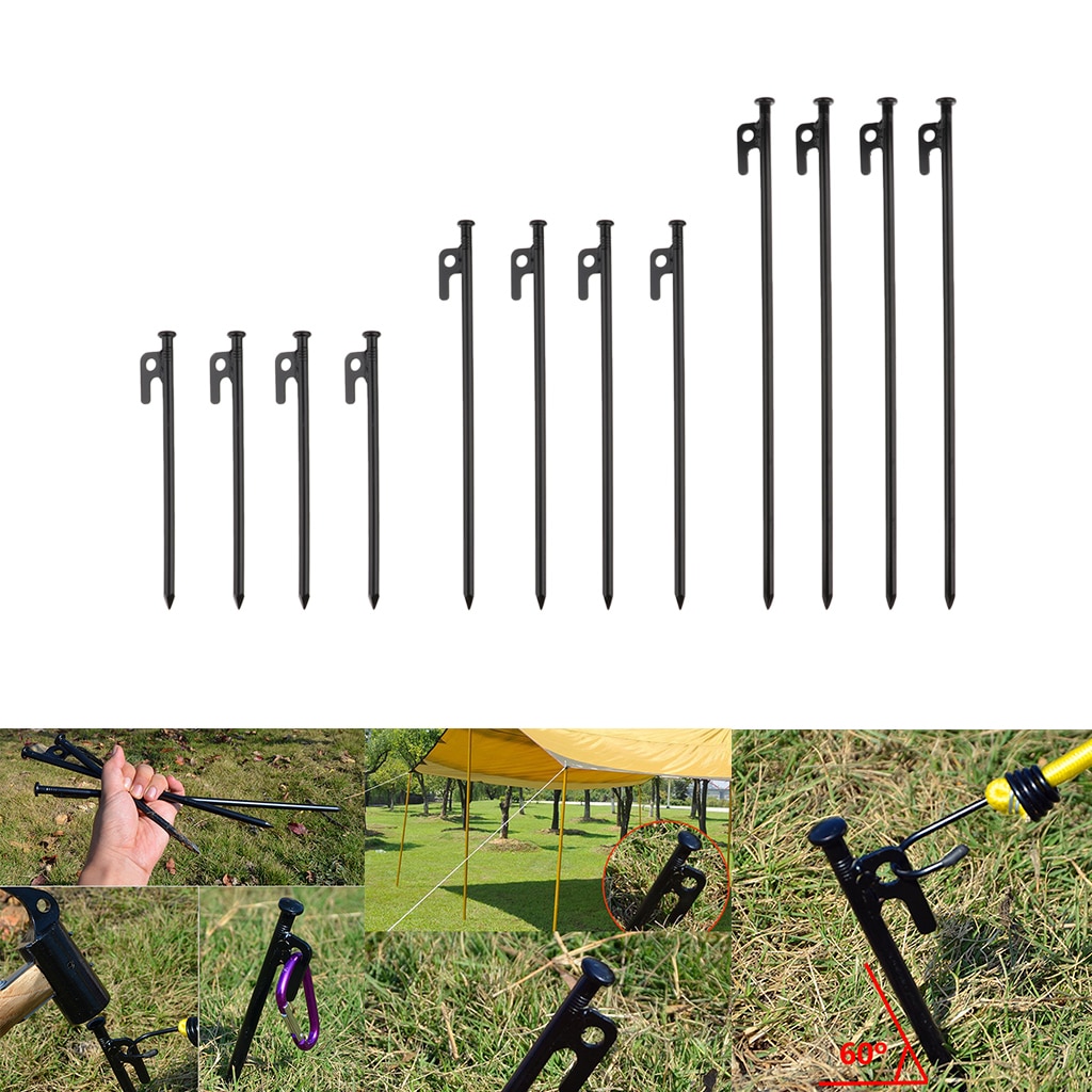 MagiDeal 4pcs Forged Steel Tent Pegs Unbreakable I... – Grandado