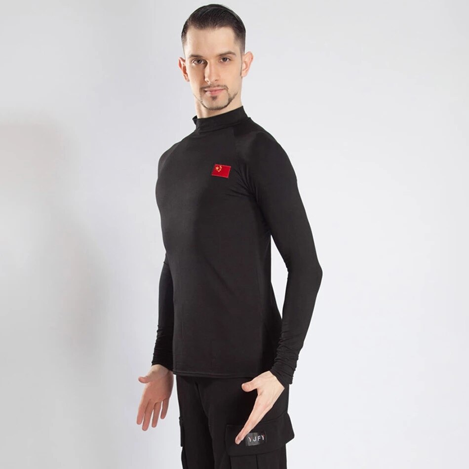 Male Latin Dance Dress Long Sleeve Latin Dance Top... – Grandado