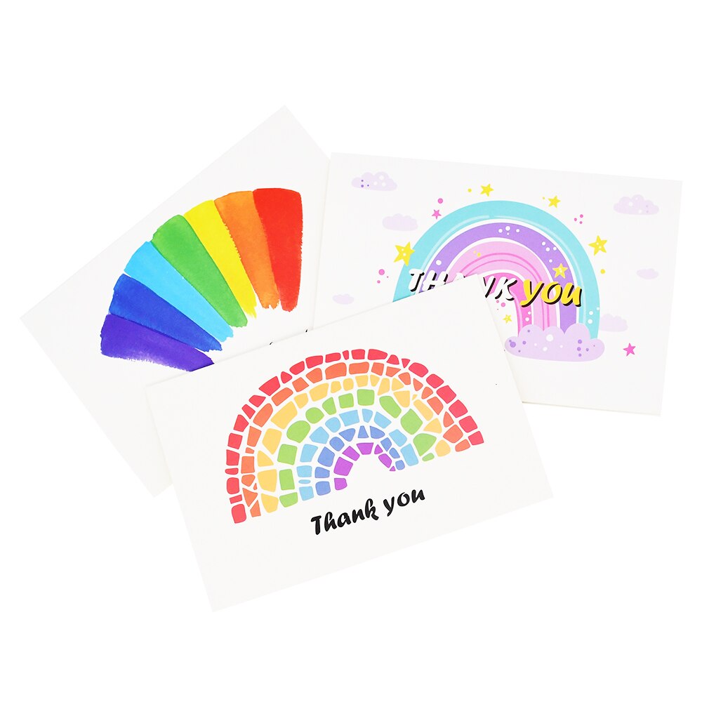 2-5pcs Colorful Rainbow Thank You Cards Wedding Pa... – Grandado