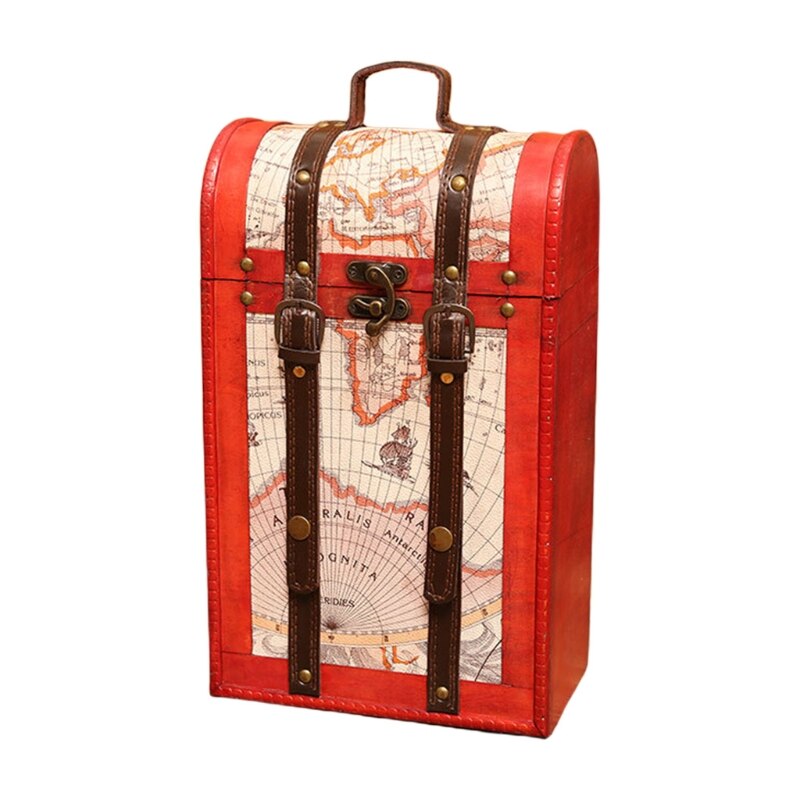 Vintage Wooden Red Wine Box Packaging Boxes Double... – Grandado