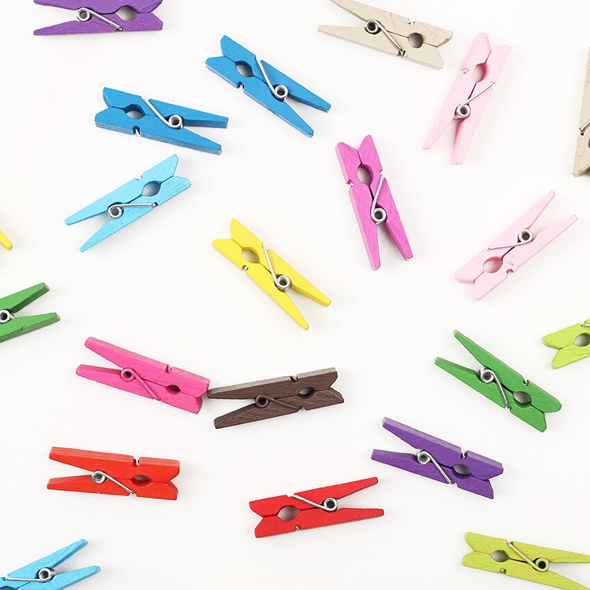 20 PCS Mini Wooden Decorative Color Clip Wood Clot... – Vicedeal