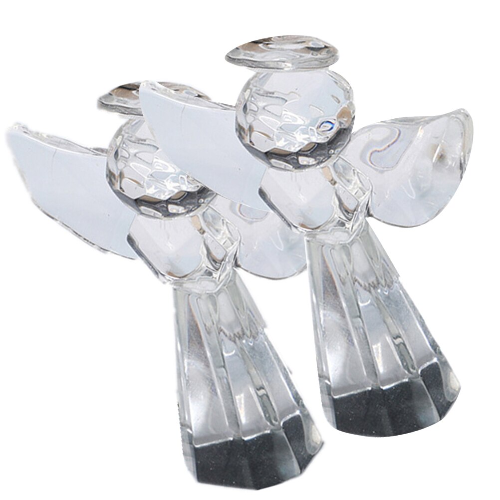 2Pcs Transparent Glass Angel Statue Ornaments Ange... – Grandado