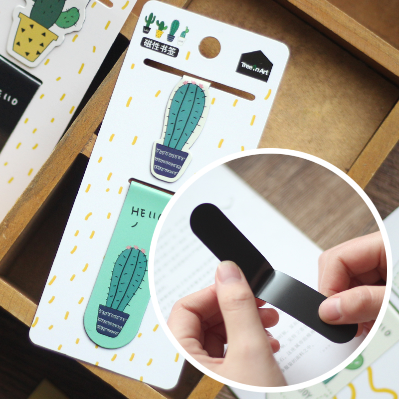 Cute Cactus Magnetic Bookmarks Paper Clip Fridge S... – Grandado