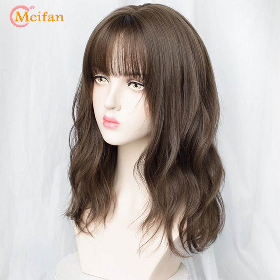 MEIFAN Lolita Short Bob Wavy Wig With Bangs Cospla... – Grandado