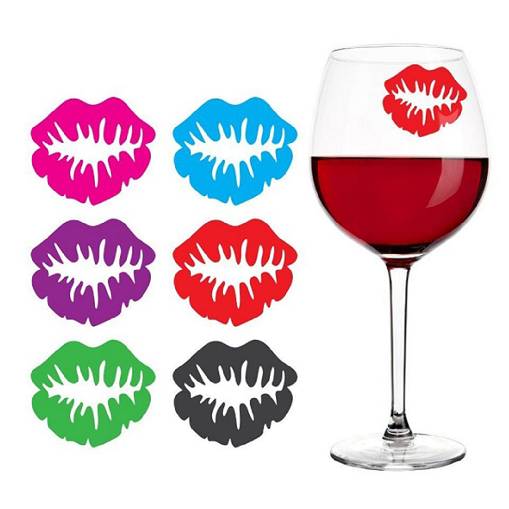 6Pc Silicone Red Wine Glass Marker Drink Marker Li... – Grandado