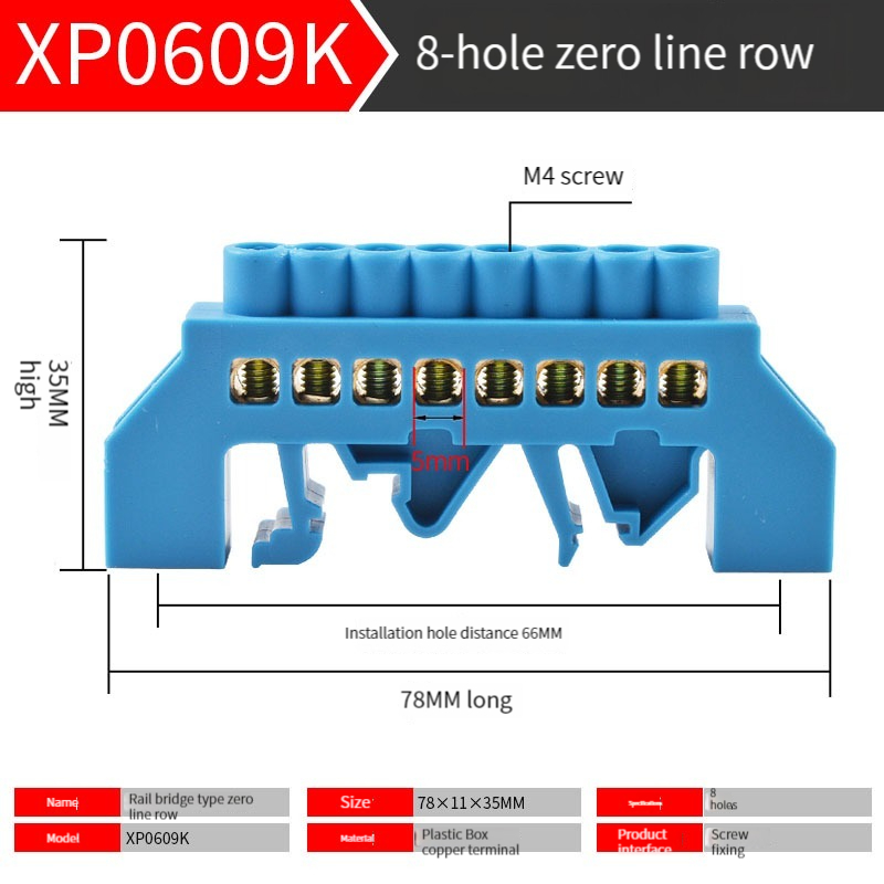 Zero line aardingsbalk 6X9 brugtype geleiderail ve... – Vicedeal