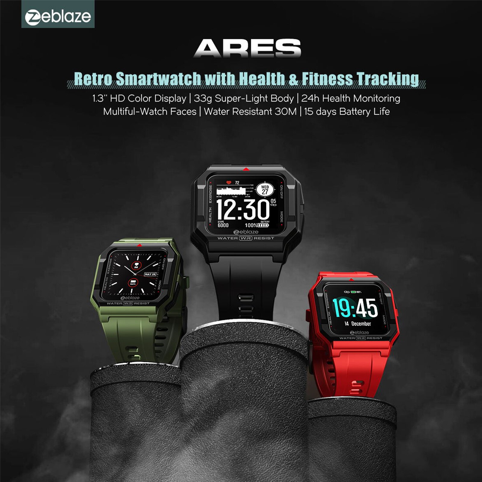 Zeblaze Ares Smart Horloge Bluetooth Sport Horloge... – Vicedeal