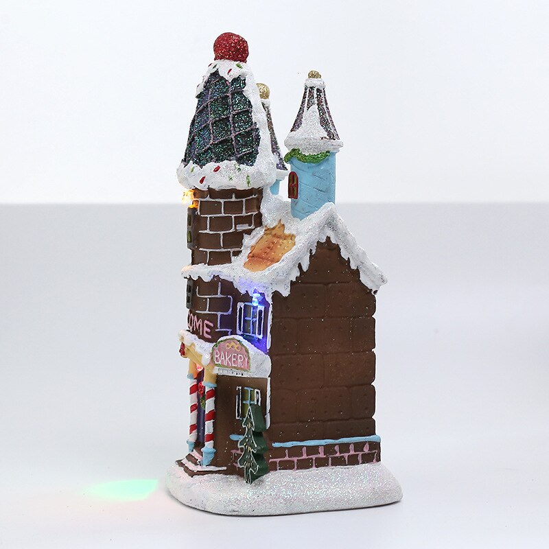 Christmas Castle Color Led Light Resin Statues Hom... – Vicedeal