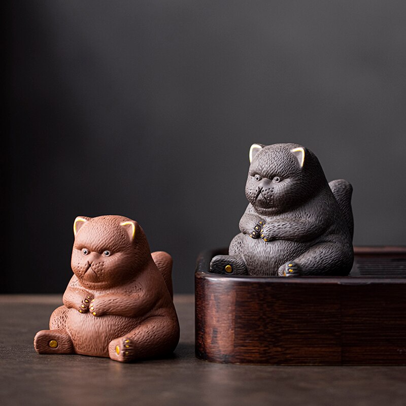TANGPIN ceramic tea pets cute cat pottery tea acce... – Grandado