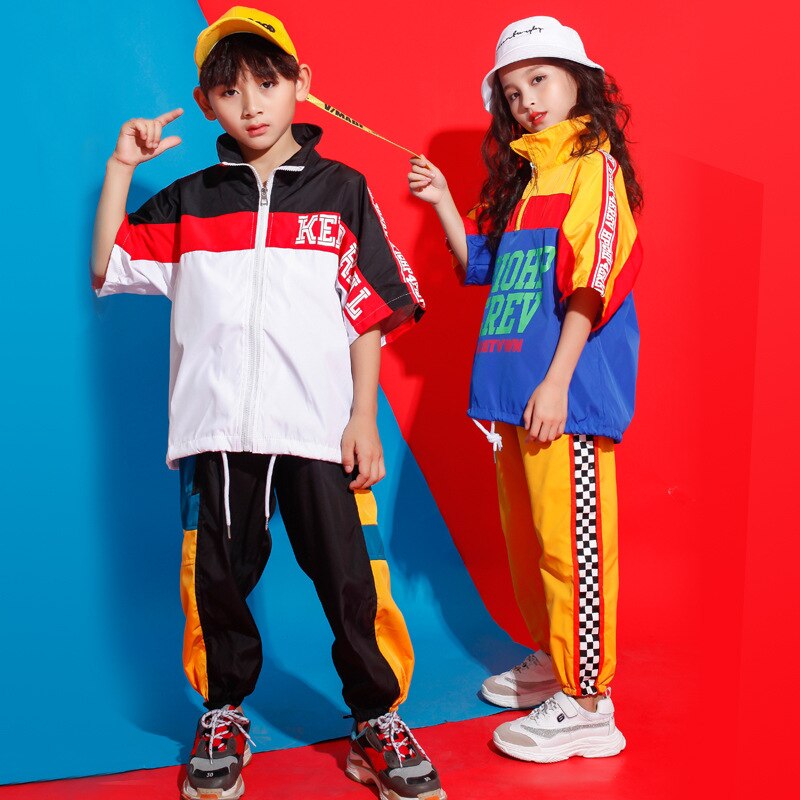 Kid Hip Hop Clothing Short Sleeve Jacket Top Runni... – Grandado