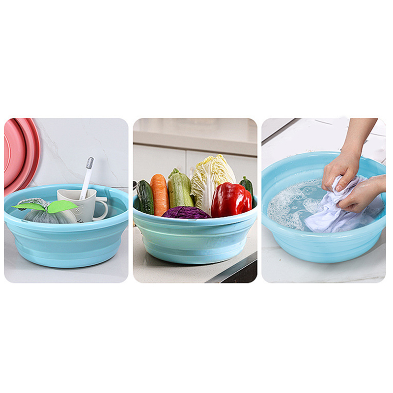 Collapsible Plastic Wash Basin Solid Color Folding... – Grandado