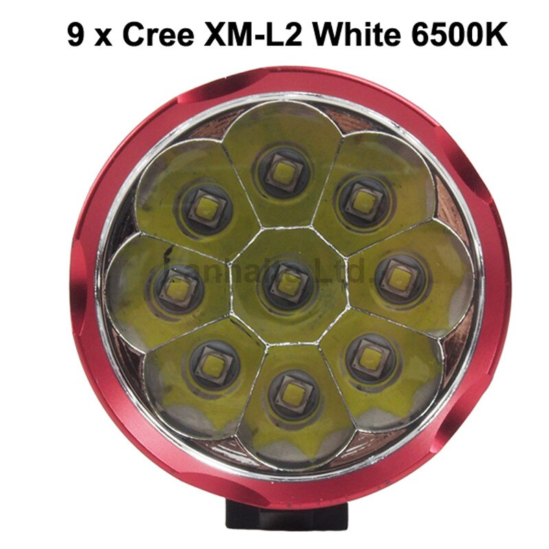 SK9L2 9 x Cree XM-L2 White 6500K 3-Mode 9000 Lumen... – Grandado