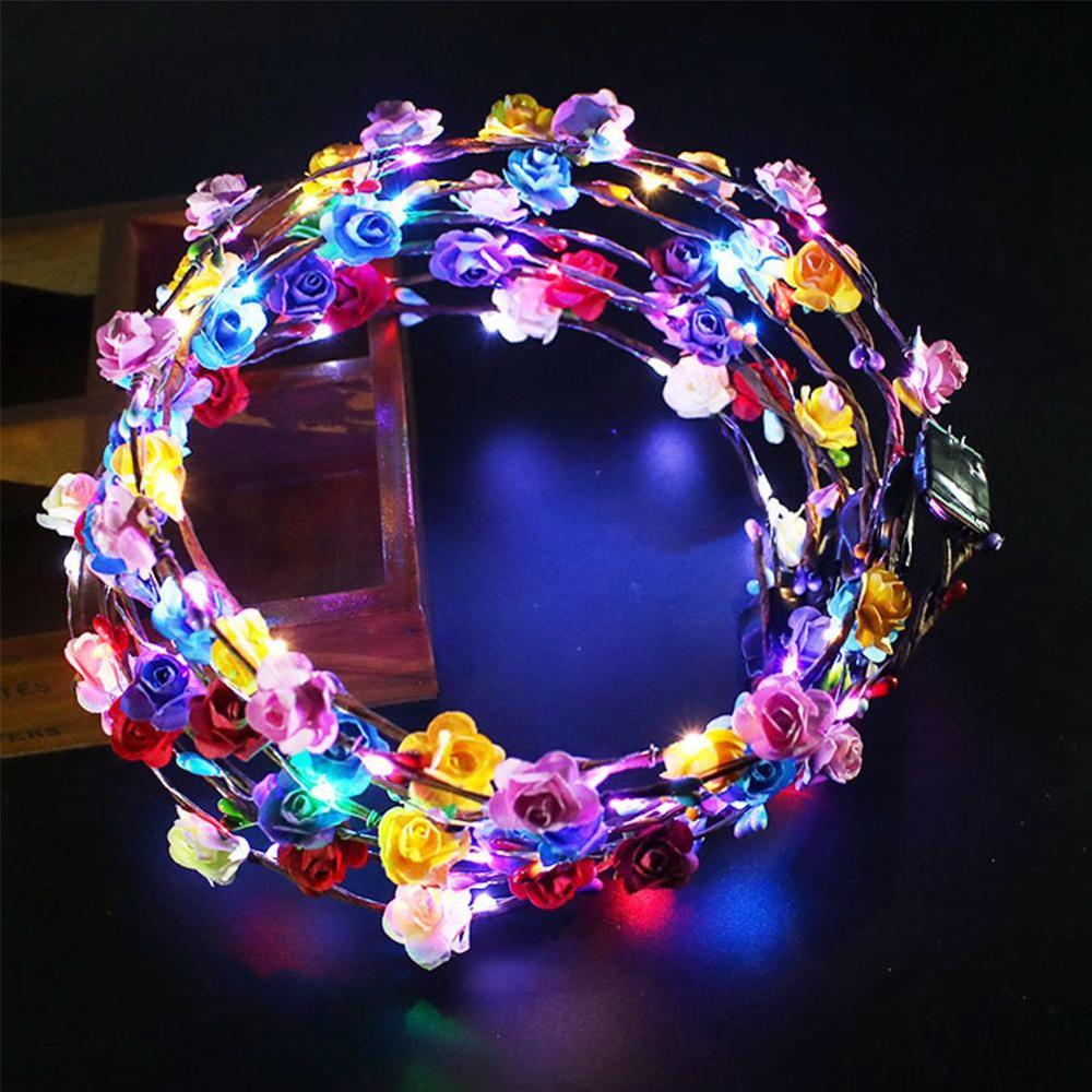 Women Girls LED Light Up Flower Headband Flashing ... – Grandado