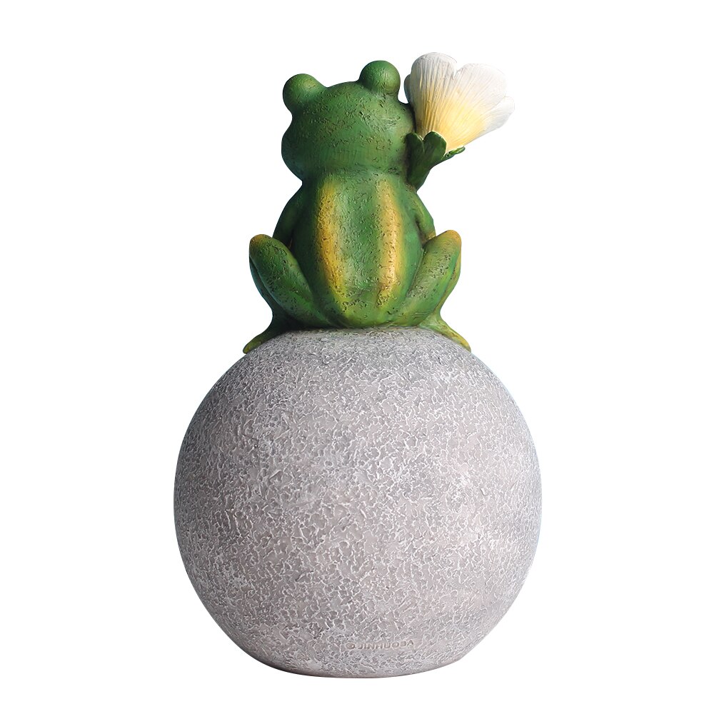 9.5 inch Cute Frog standing on the stone For Garde... – Grandado