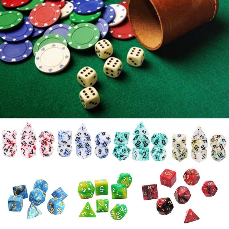 7pcs/set Acrylic Dice Set Different Shapes Digital... – Grandado