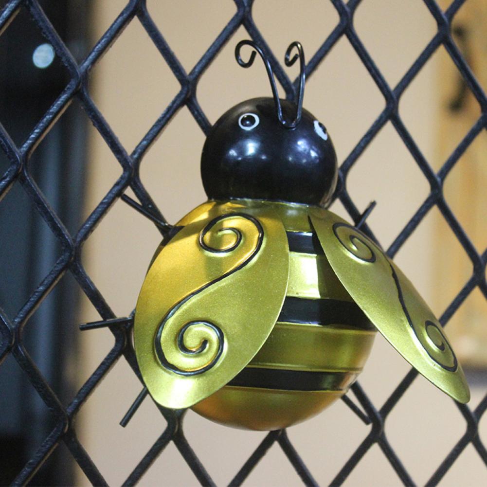 Wall Art Metal Bee 3D Sculpture Inspirational Wall... – Grandado