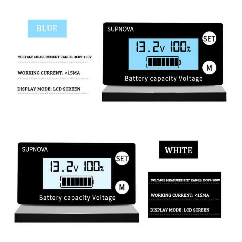 LCD Battery Capacity Monitor Indicator Voltage Met... – Grandado