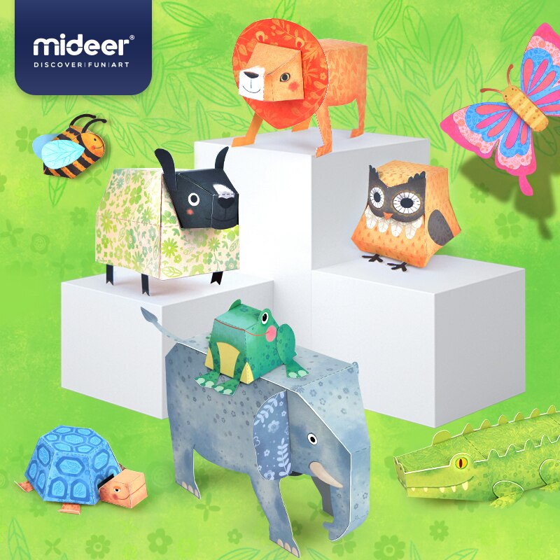 Mideer Children Origami Paper Handmade Animals 3D ... – Grandado