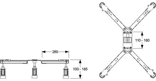Pentagonal Steel Shower Tray Support Frame for Ste... – Grandado