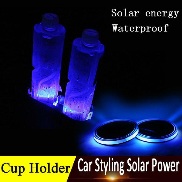 2Pack Solar LED Light Cup Holder Bottom Pad Mat In... – Grandado